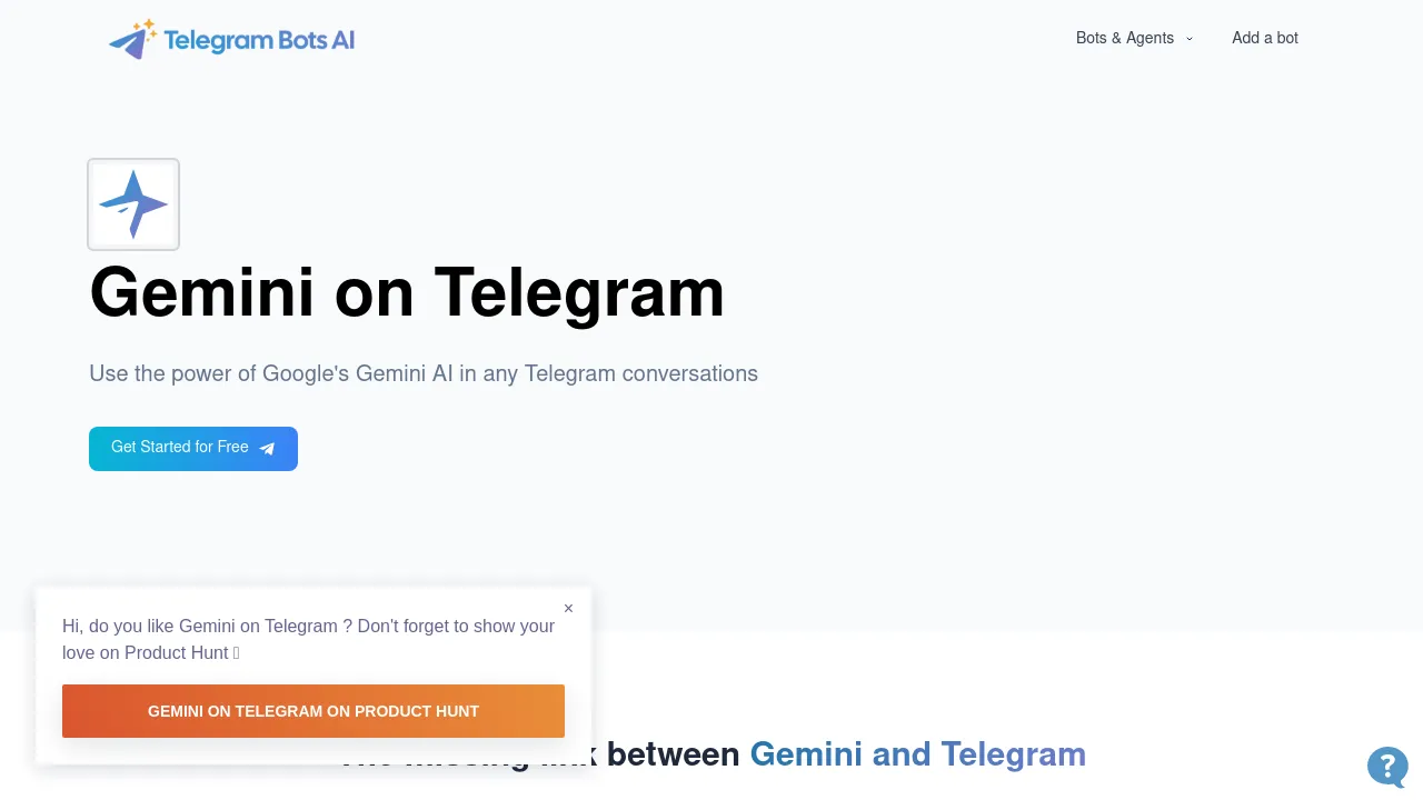 Gemini on Telegram - BestofAI
